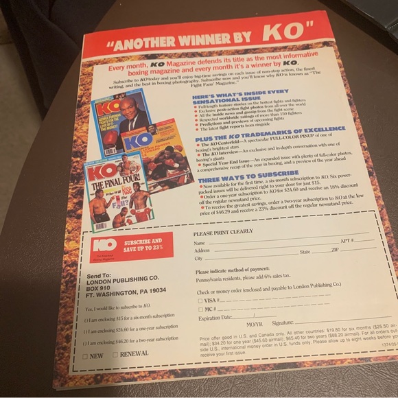 KO Magazine | Other | 994 Jan Ko Boxing Magazine Whitaker Shafted ...